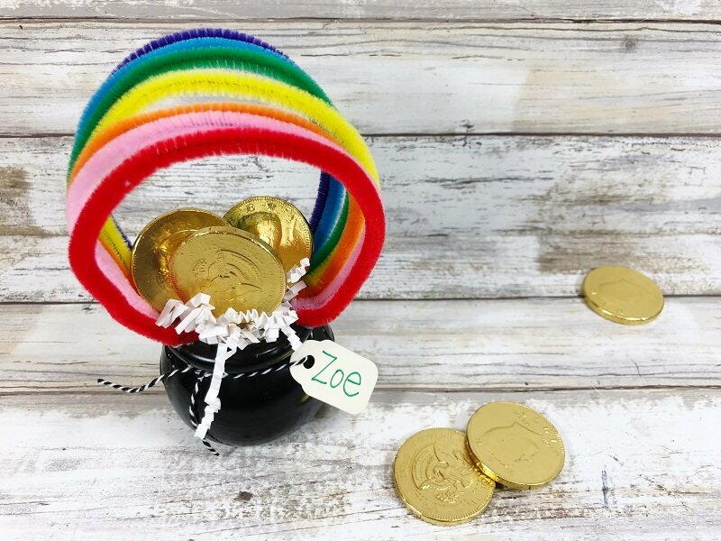 Dollar Tree Rainbow Pot Of Gold Craft | AllFreeHolidayCrafts.com