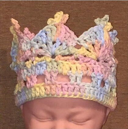Crocheted Tall Baby Crown | AllFreeCrochet.com