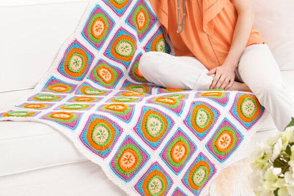 Citrus Smoothie Crochet Throw Pattern (Free - Red Heart ...