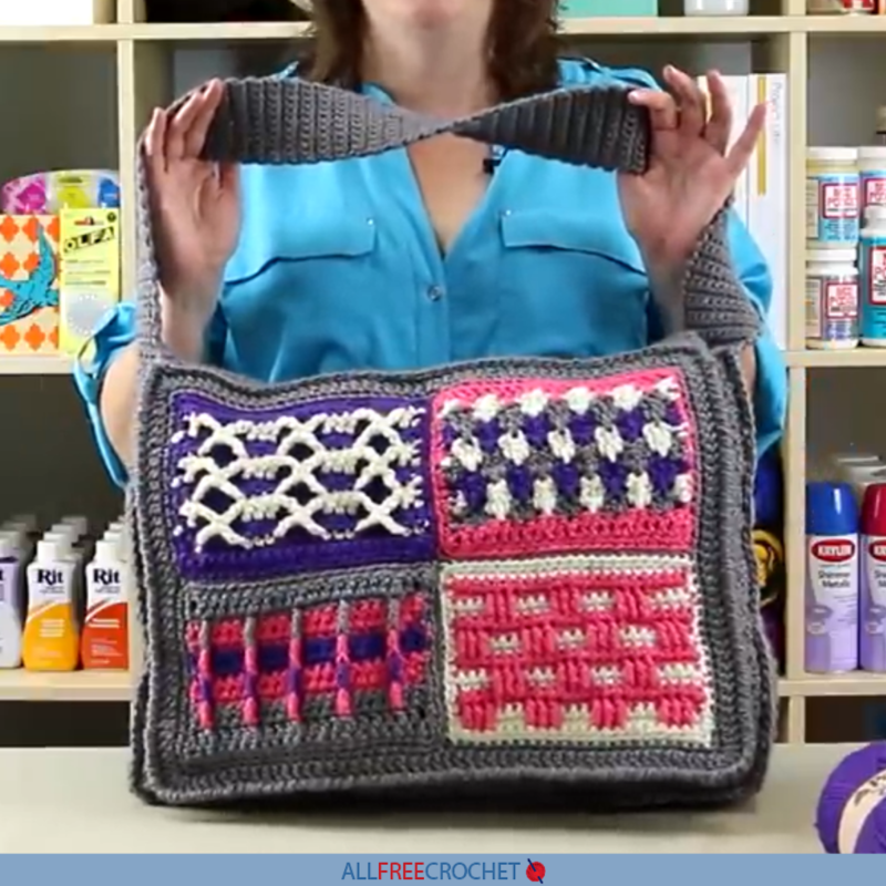 Groovy Berry Crochet Messenger Bag Pattern (Free!) | AllFreeCrochet.com