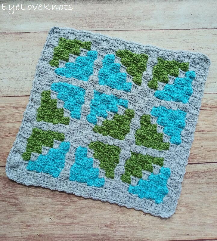 C2c Window Pane Square | AllFreeCrochet.com
