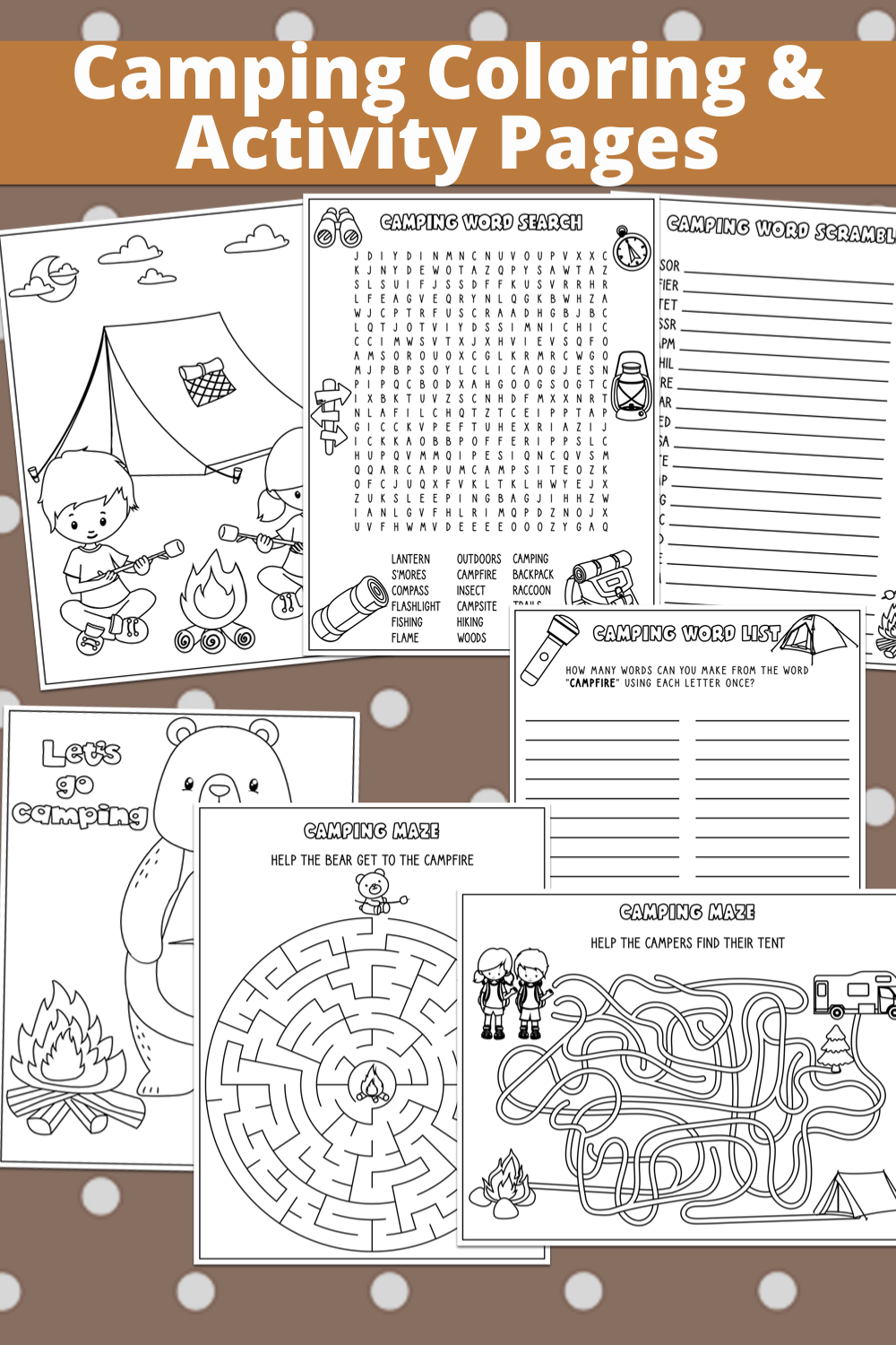 Free Camping Coloring Pages And Activity Pages For Kids | DIYIdeaCenter.com