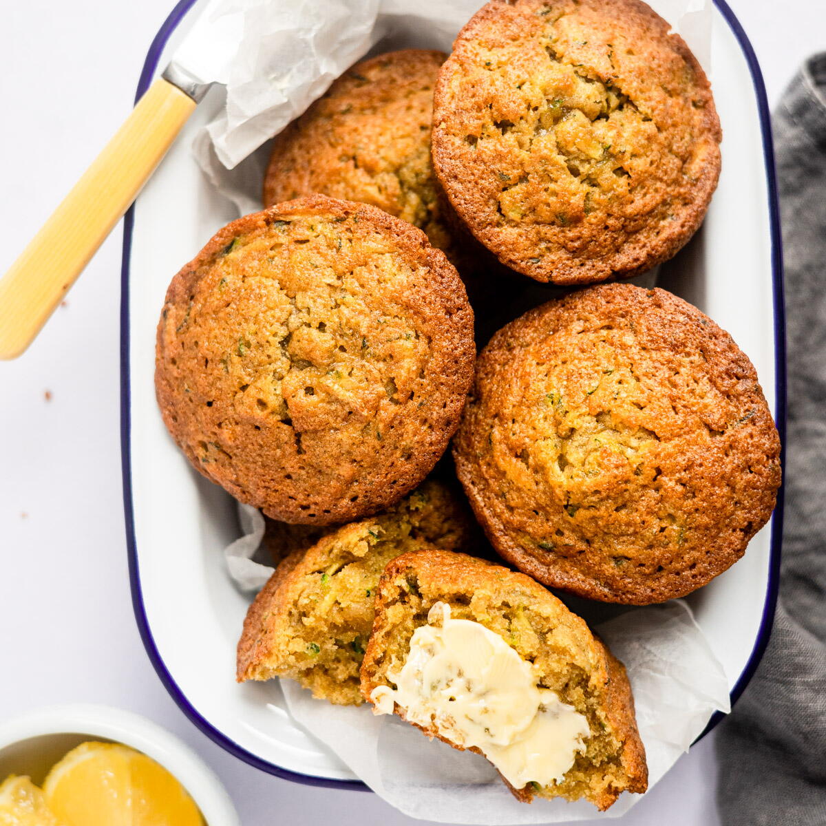 Healthy Lemon Courgette Muffins (zucchini Muffins) | FaveHealthyRecipes.com