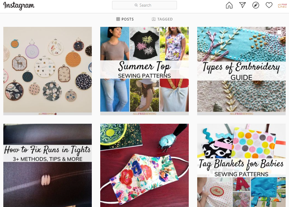 AllFreeSewing's Instagram Links | AllFreeSewing.com