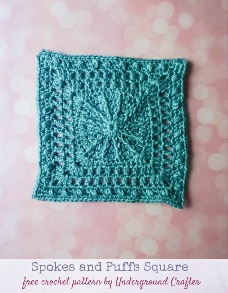 Spokes And Puffs Square | AllFreeCrochet.com