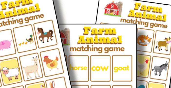 Farm Animal Memory Matching Game | AllFreePaperCrafts.com
