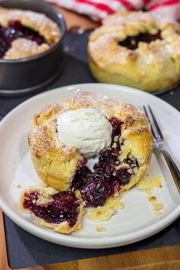 Individual Cherry Pies | TheBestDessertRecipes.com