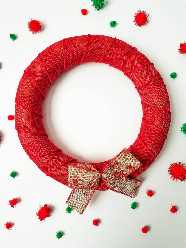 Burlap Christmas Wreath DIY | AllFreeChristmasCrafts.com