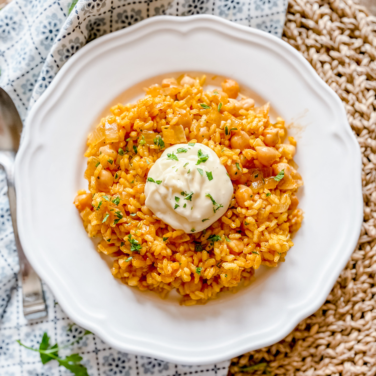 Spanish Onion Rice With Garlic Sauce | A Simply Delicious Recipe ...