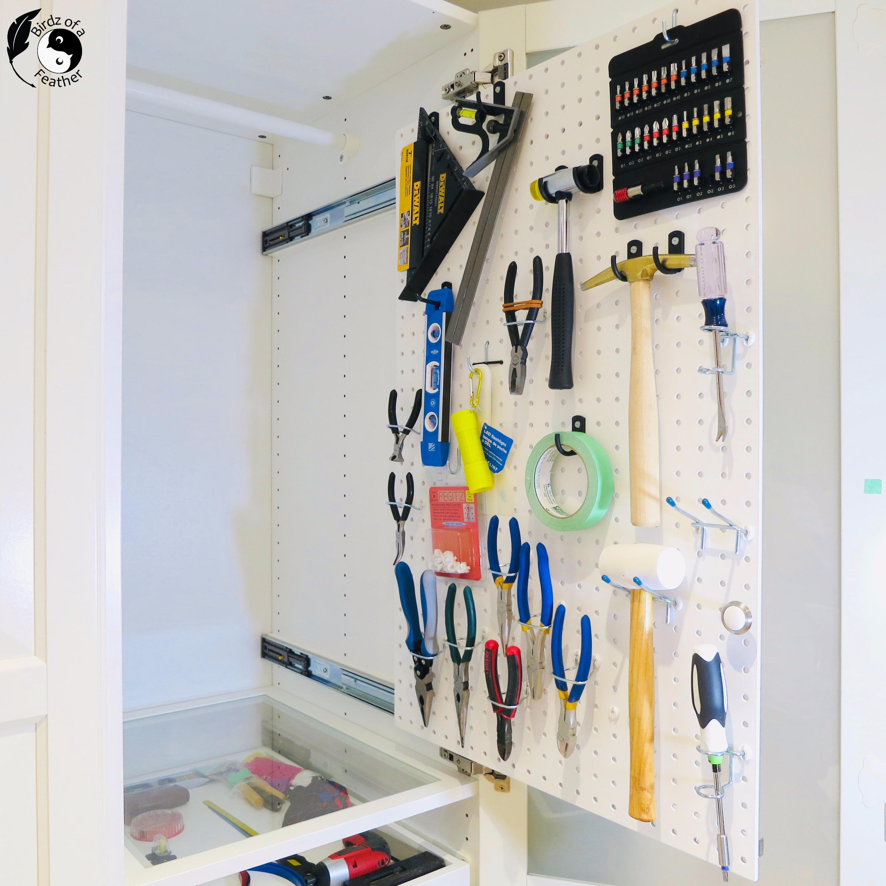 How To Make A Sliding Pegboard For Tool Storage! | DIYIdeaCenter.com