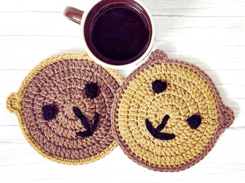 Crochet Teddy Bear Coaster Free Pattern | AllFreeChristmasCrafts.com