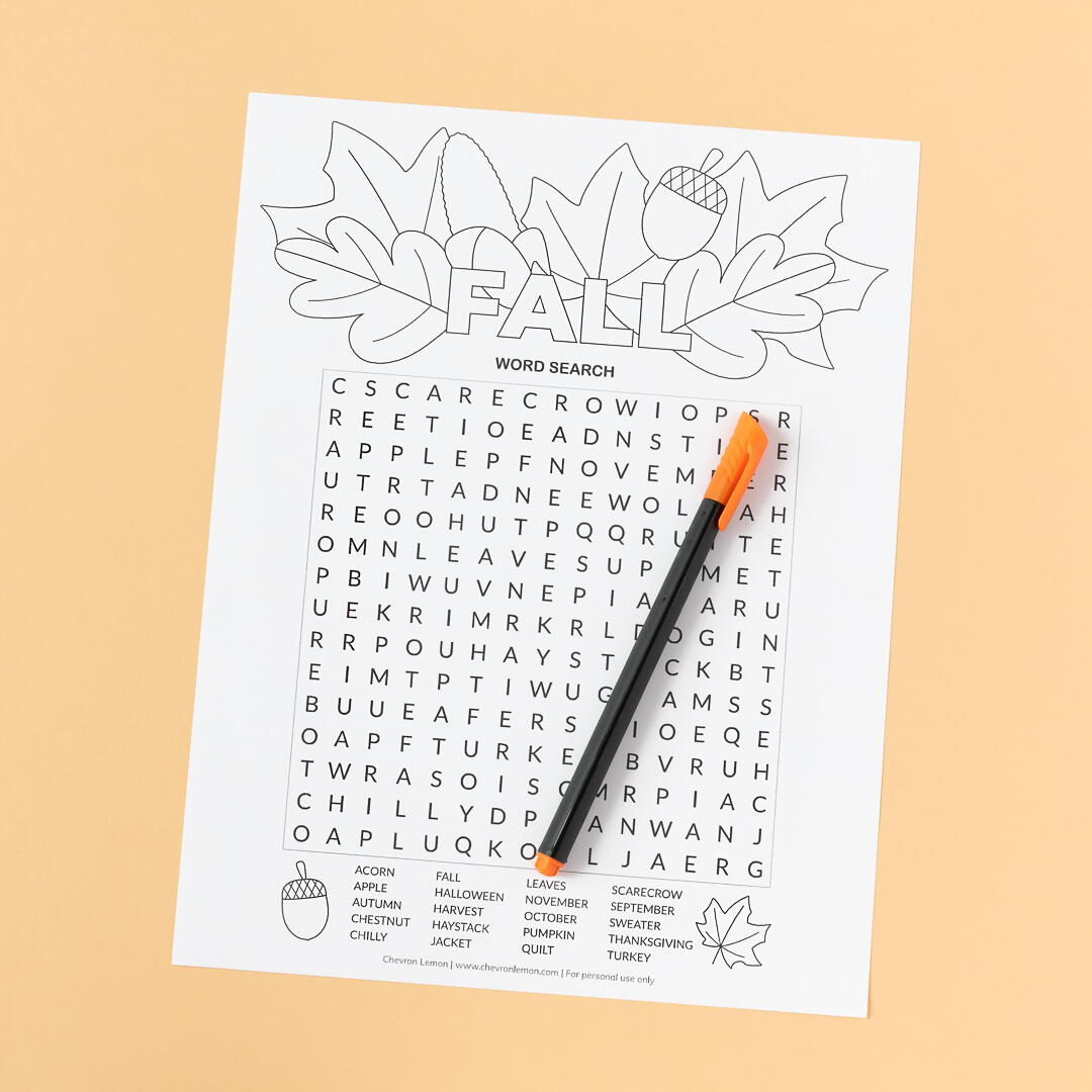 Fall Word Search | AllFreeHolidayCrafts.com