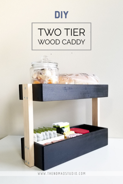 DIY Two Tier Wood Caddy | DIYIdeaCenter.com