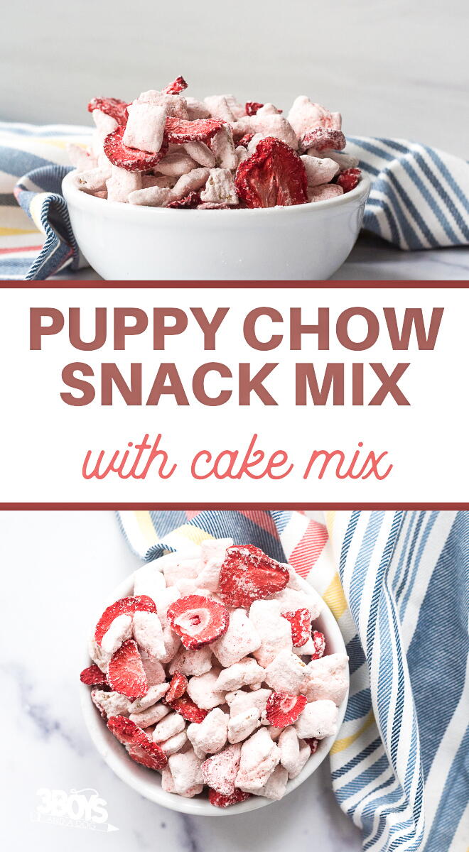 Simple Strawberry Puppy Chow Recipe | TheBestDessertRecipes.com