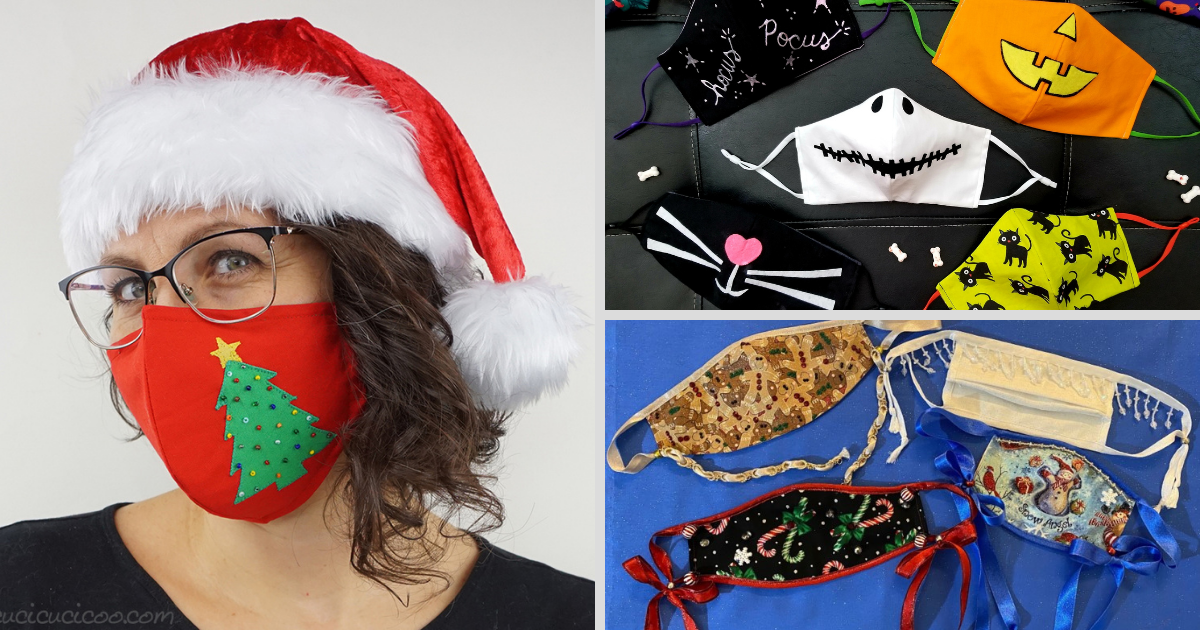 10 Holiday Face Mask Patterns | AllFreeSewing.com