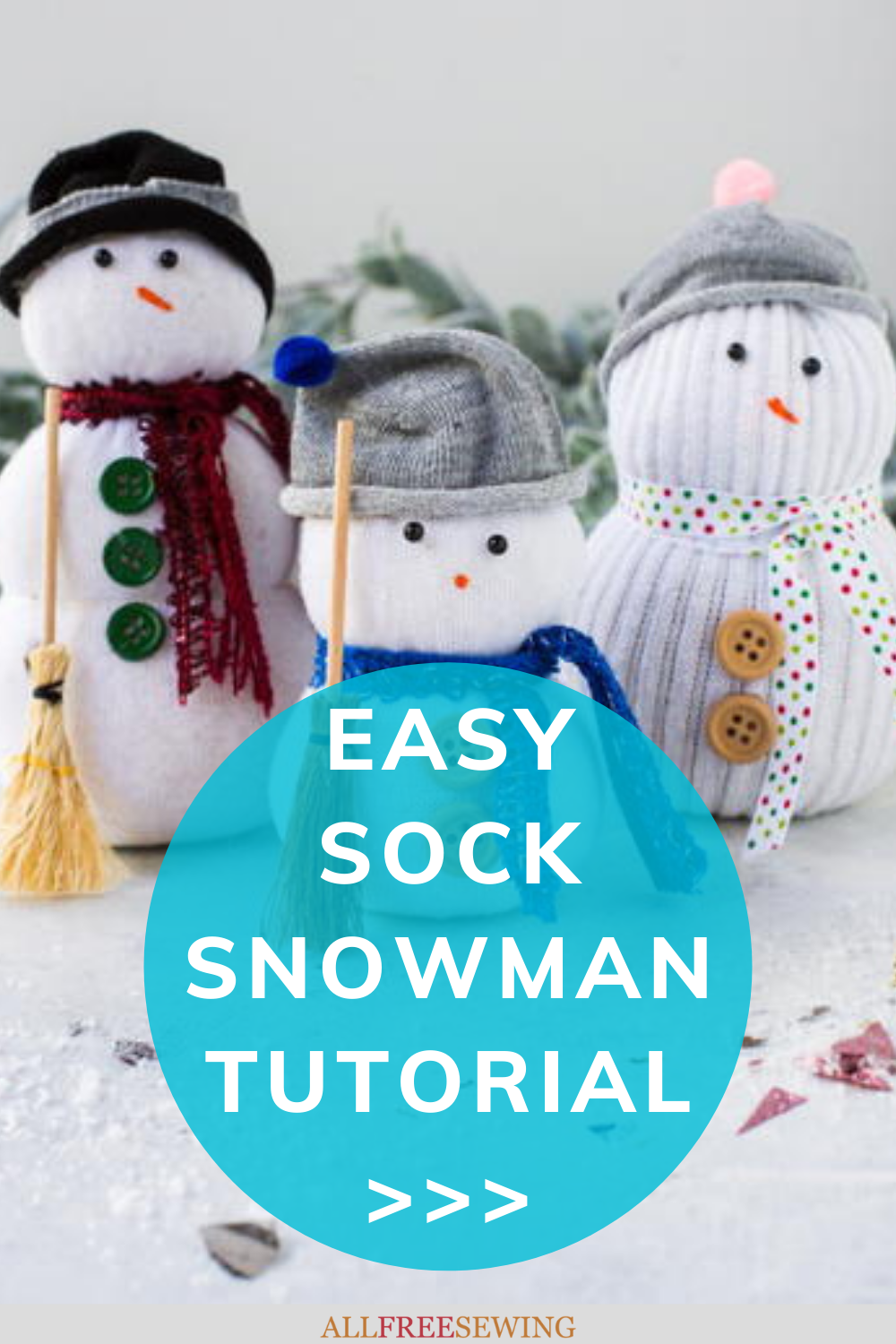 Easy Sock Snowman Tutorial | AllFreeSewing.com