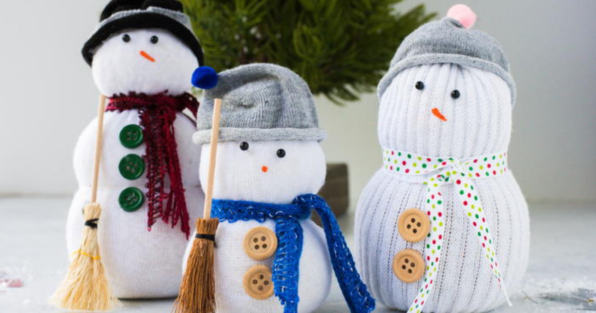 Easy Sock Snowman Tutorial | AllFreeSewing.com