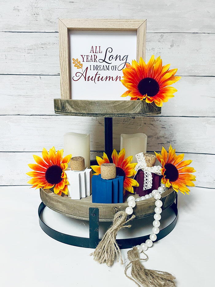 Dollar Tree Jenga Block Pumpkins | AllFreeHolidayCrafts.com