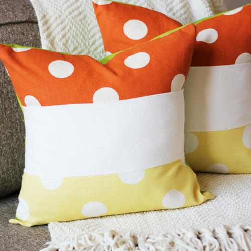 Color Block Halloween Pillows | AllFreeSewing.com