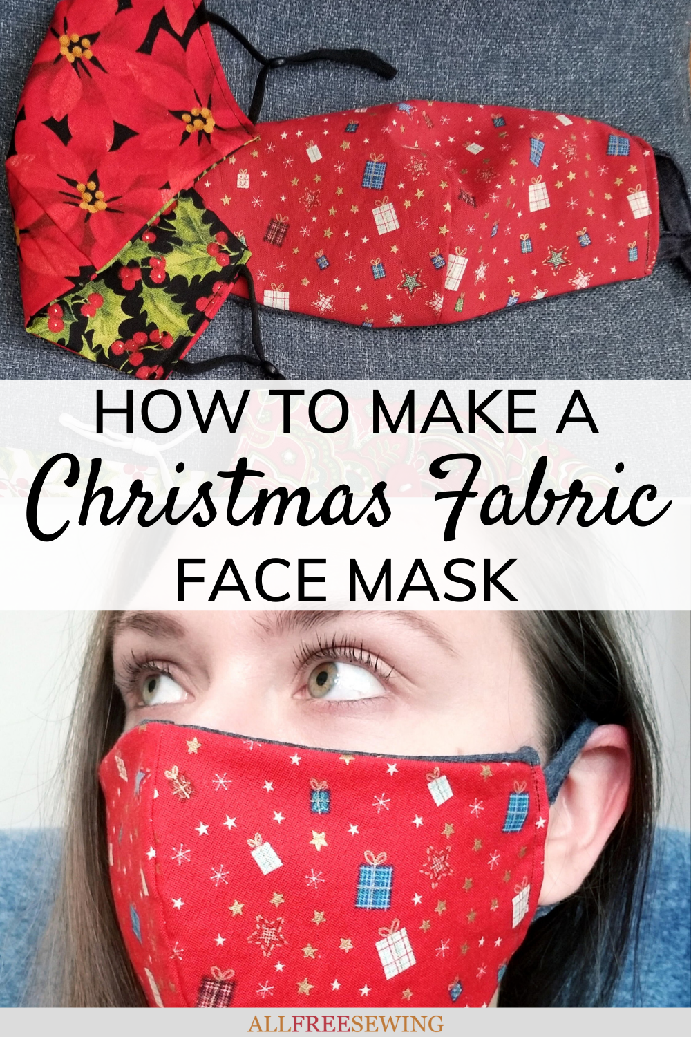 DIY Festive Christmas Fabric Face Mask [Printable Templates ...