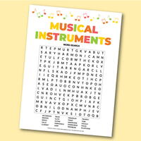 Printable Musical Instruments Word Search | FaveCrafts.com
