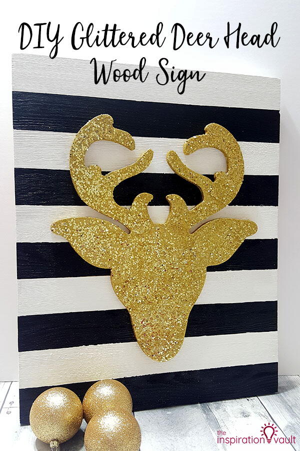 Diy Glittered Deer Wood Sign | FaveCrafts.com