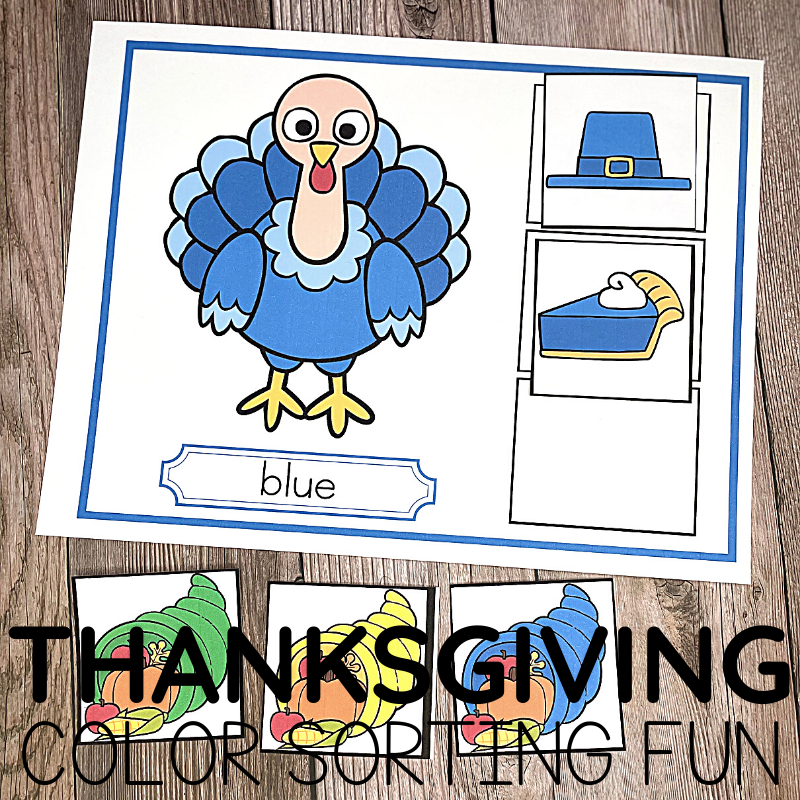 Thanksgiving Color Sorting Fun | AllFreeKidsCrafts.com