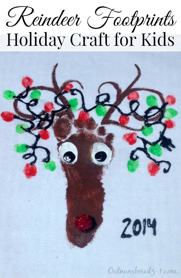 Reindeer Footprint Holiday Craft | AllFreeHolidayCrafts.com