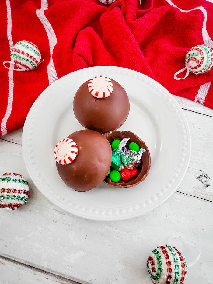 Hollow Chocolate Ball With Candy Inside | AllFreeChristmasCrafts.com