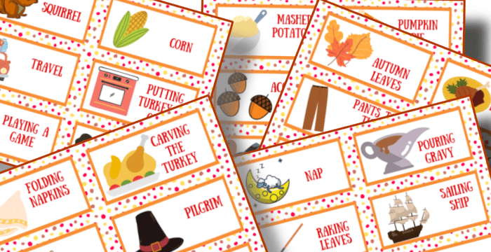 Free Thanksgiving Charades | AllFreeKidsCrafts.com