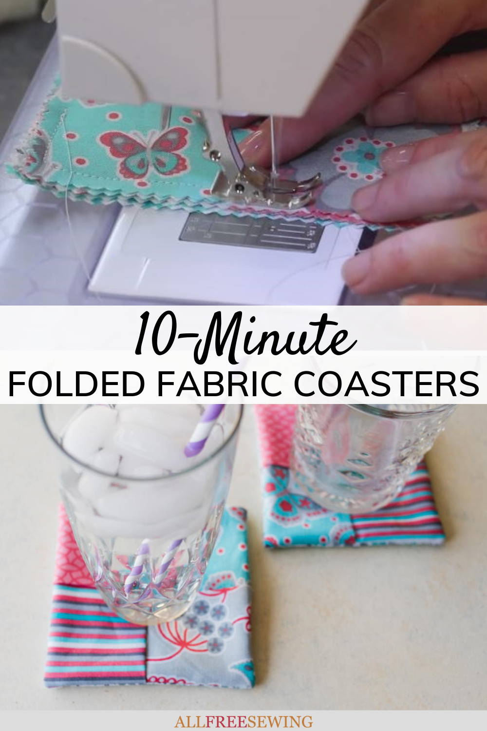 10-Minute Folded Fabric Coasters (Video Tutorial) | AllFreeSewing.com