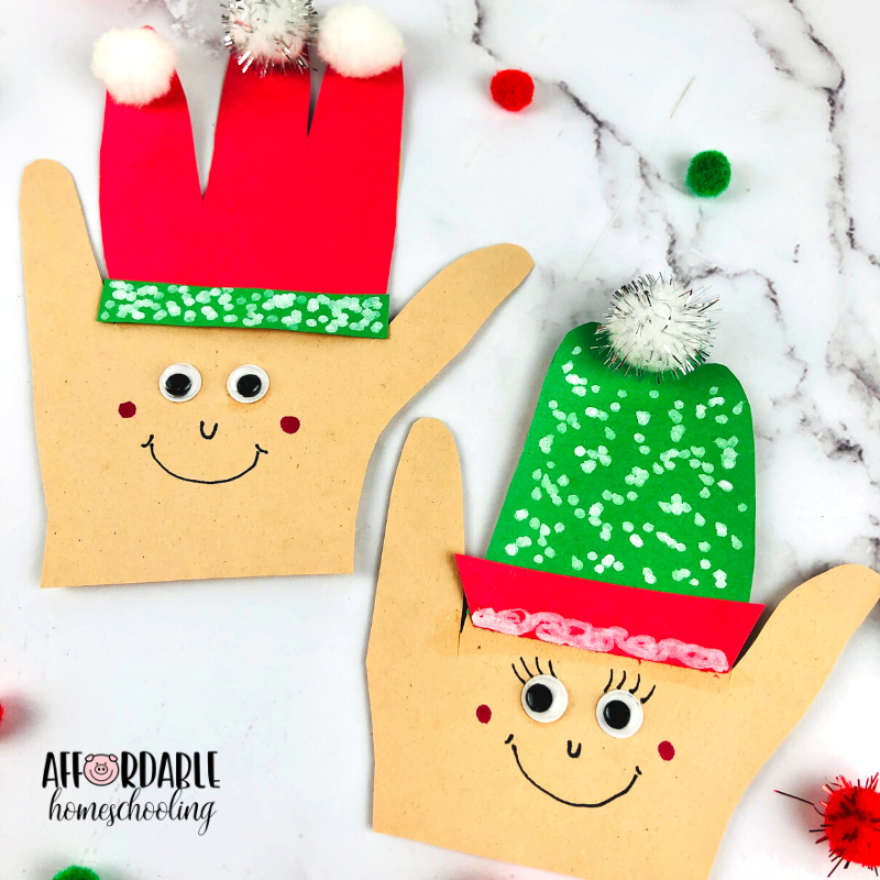 Handprint Elf Craft | AllFreeChristmasCrafts.com
