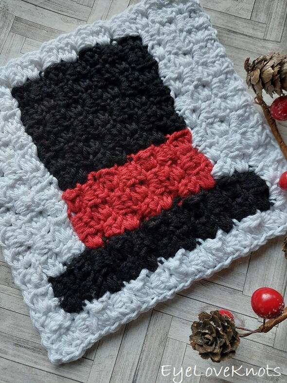 C2c Snowman Hat Washcloth | AllFreeHolidayCrafts.com