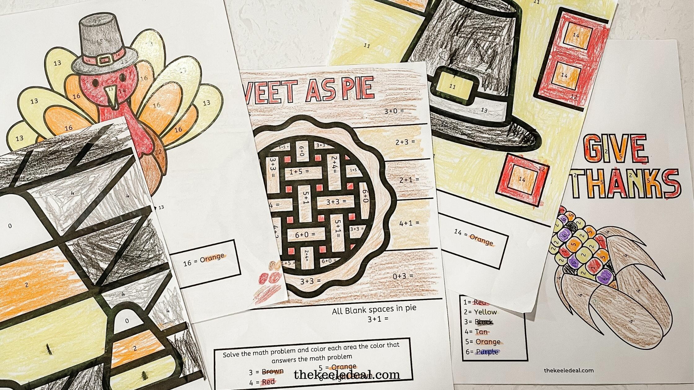 Thanksgiving Color By Number Printables | AllFreeKidsCrafts.com