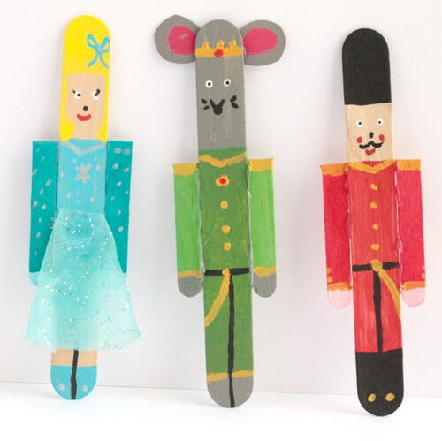 Nutcracker Popsicle Stick Puppets | AllFreeKidsCrafts.com