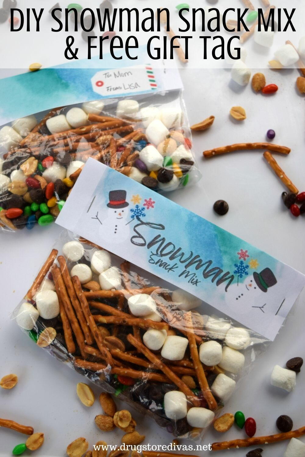 Snowman Snack Mix | TheBestDessertRecipes.com