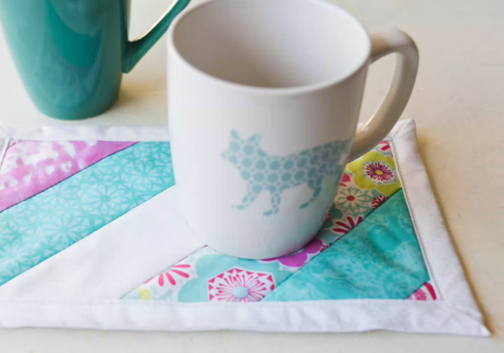 How to Seam Bind a Mug Rug | AllFreeSewing.com