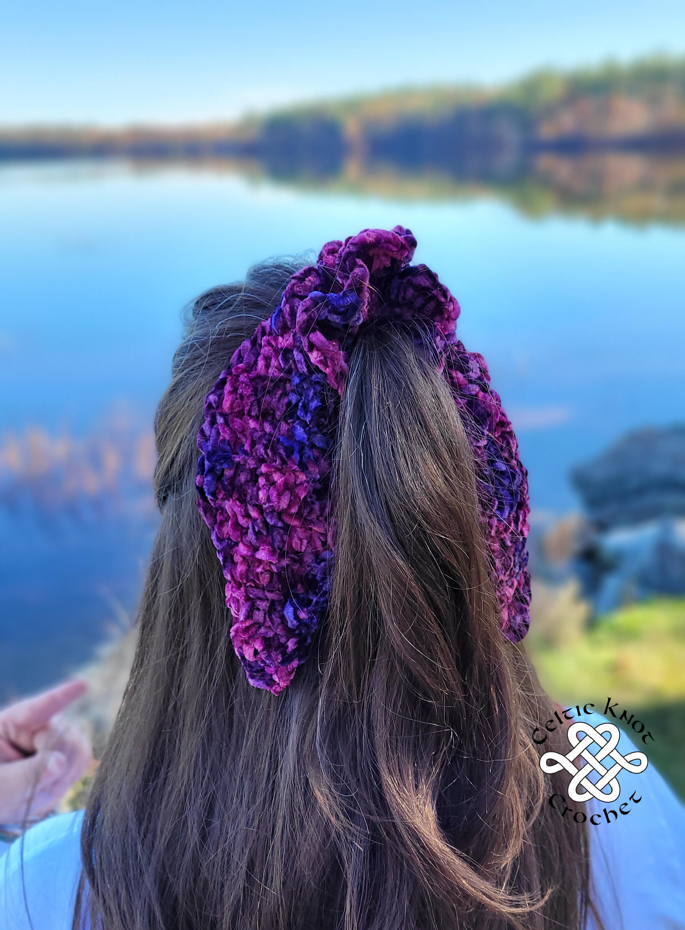 Velvet Scarf Scrunchie | AllFreeCrochet.com