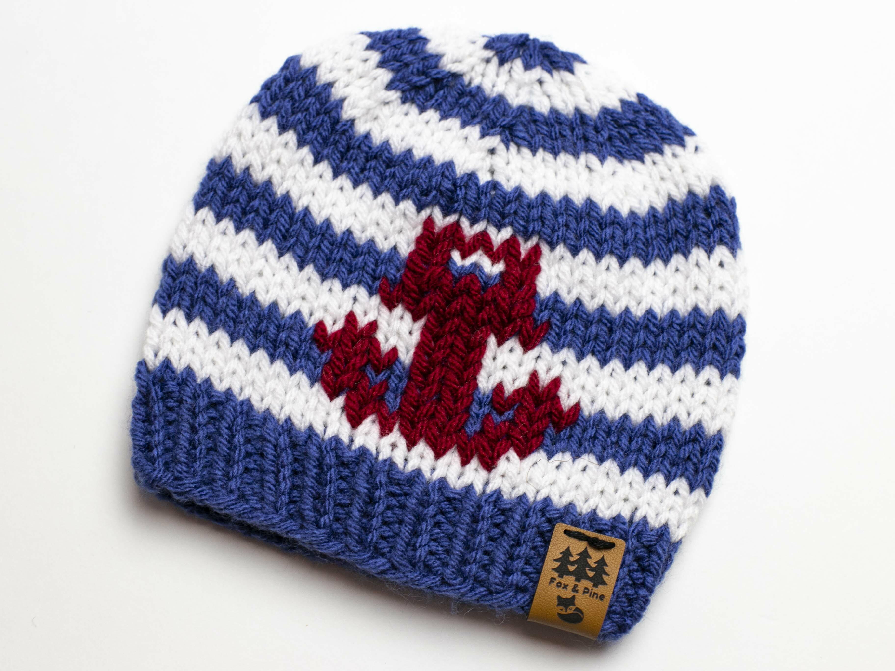 Nautical Anchor Hat Knitting Pattern Stripes Sailing Summer Baby ...