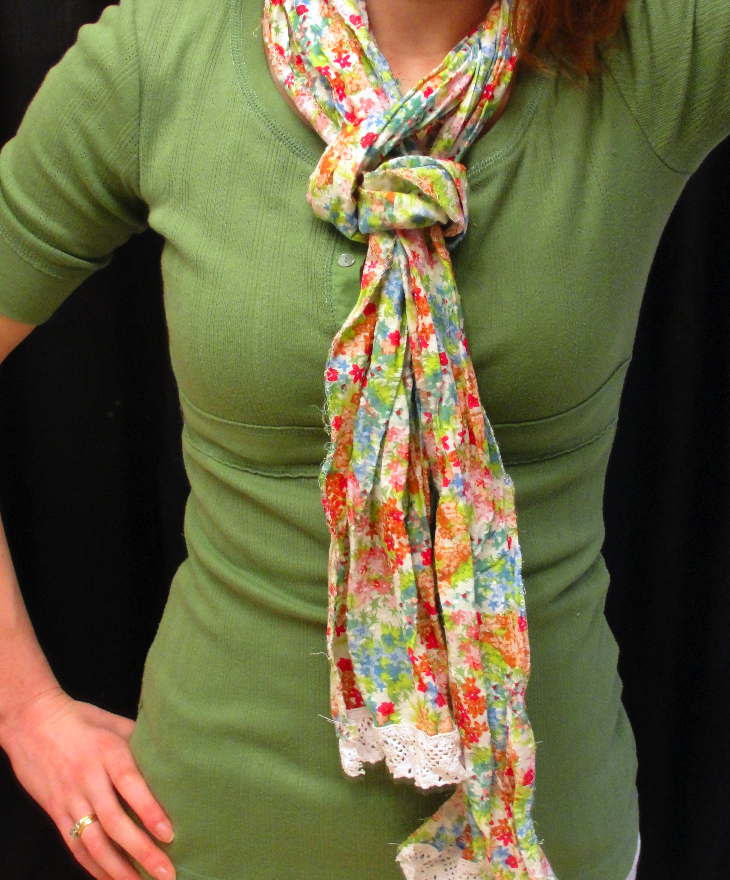 Summery Flower Scarf | AllFreeSewing.com