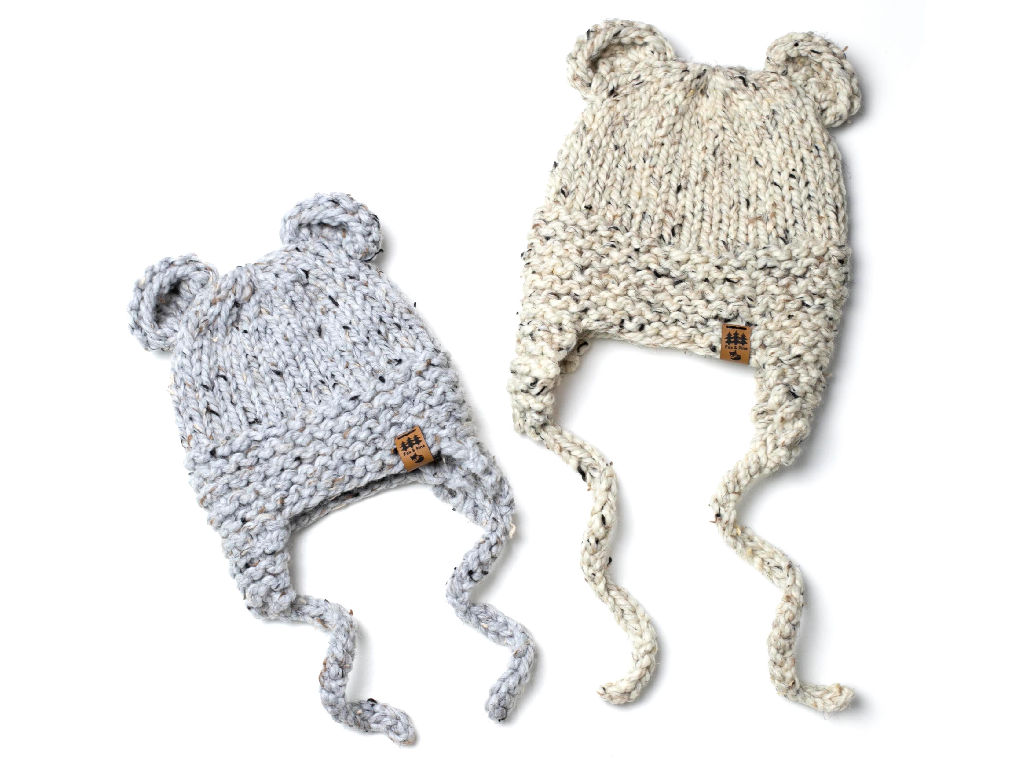 Bear Ears Trapper Ear Flaps Toque Baby Children | AllFreeKnitting.com