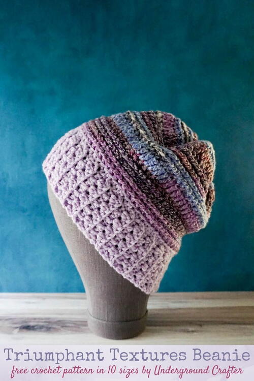 Triumphant Textures Beanie | AllFreeCrochet.com