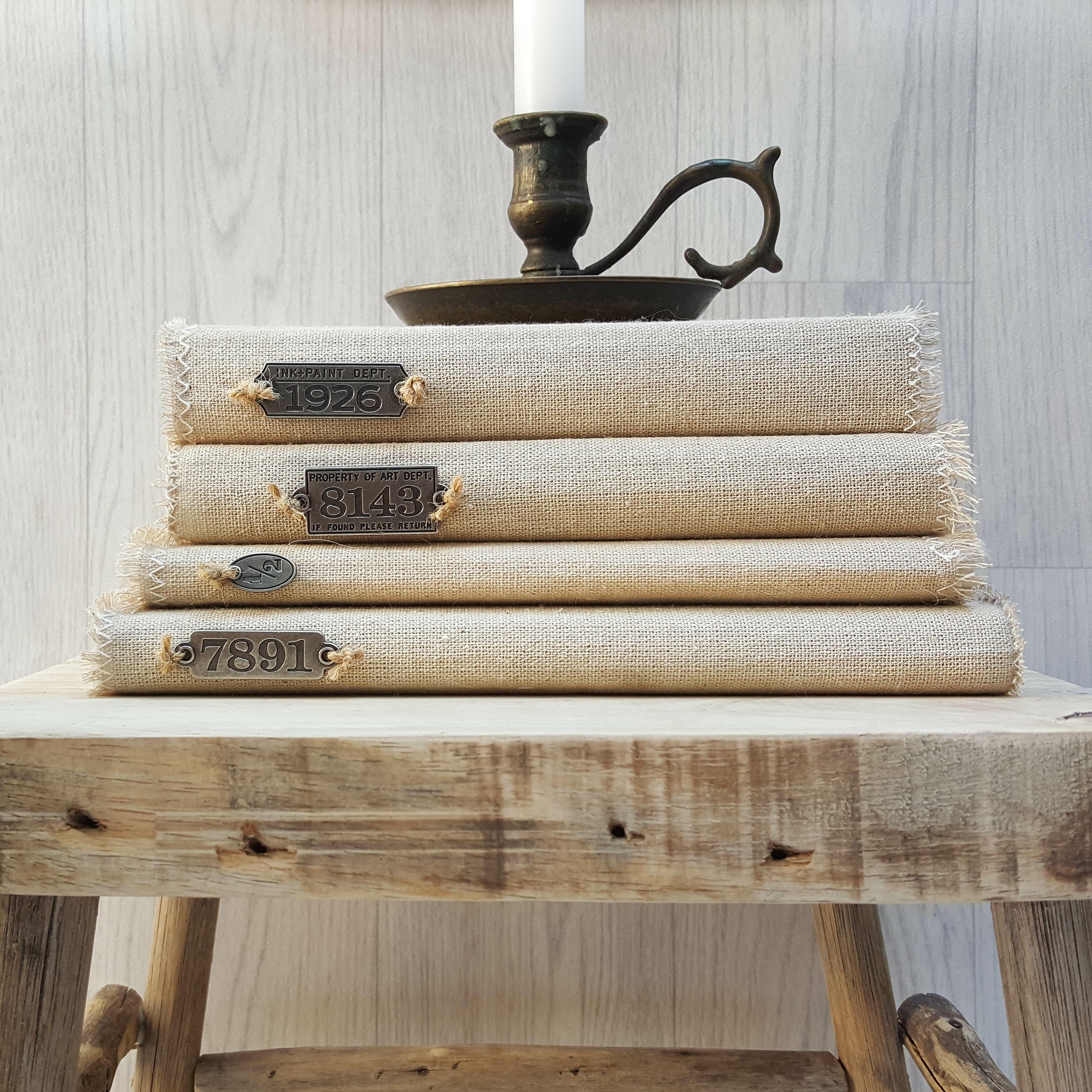 Chic Linen Book Covers | DIYIdeaCenter.com