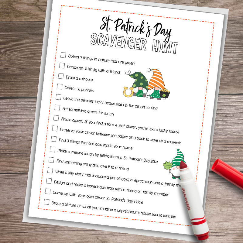 St. Patrick's Day Scavenger Hunt | AllFreeKidsCrafts.com