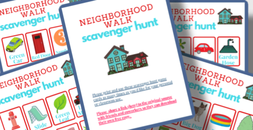 Neighborhood Scavenger Hunt For Kids | AllFreePaperCrafts.com