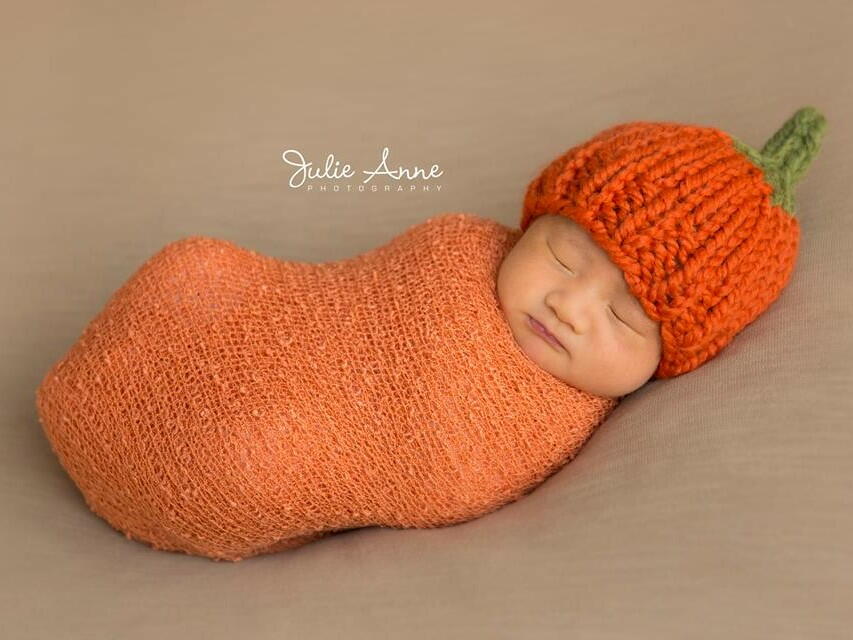 Pumpkin Hat Halloween Toque Costume Baby Children | AllFreeKnitting.com