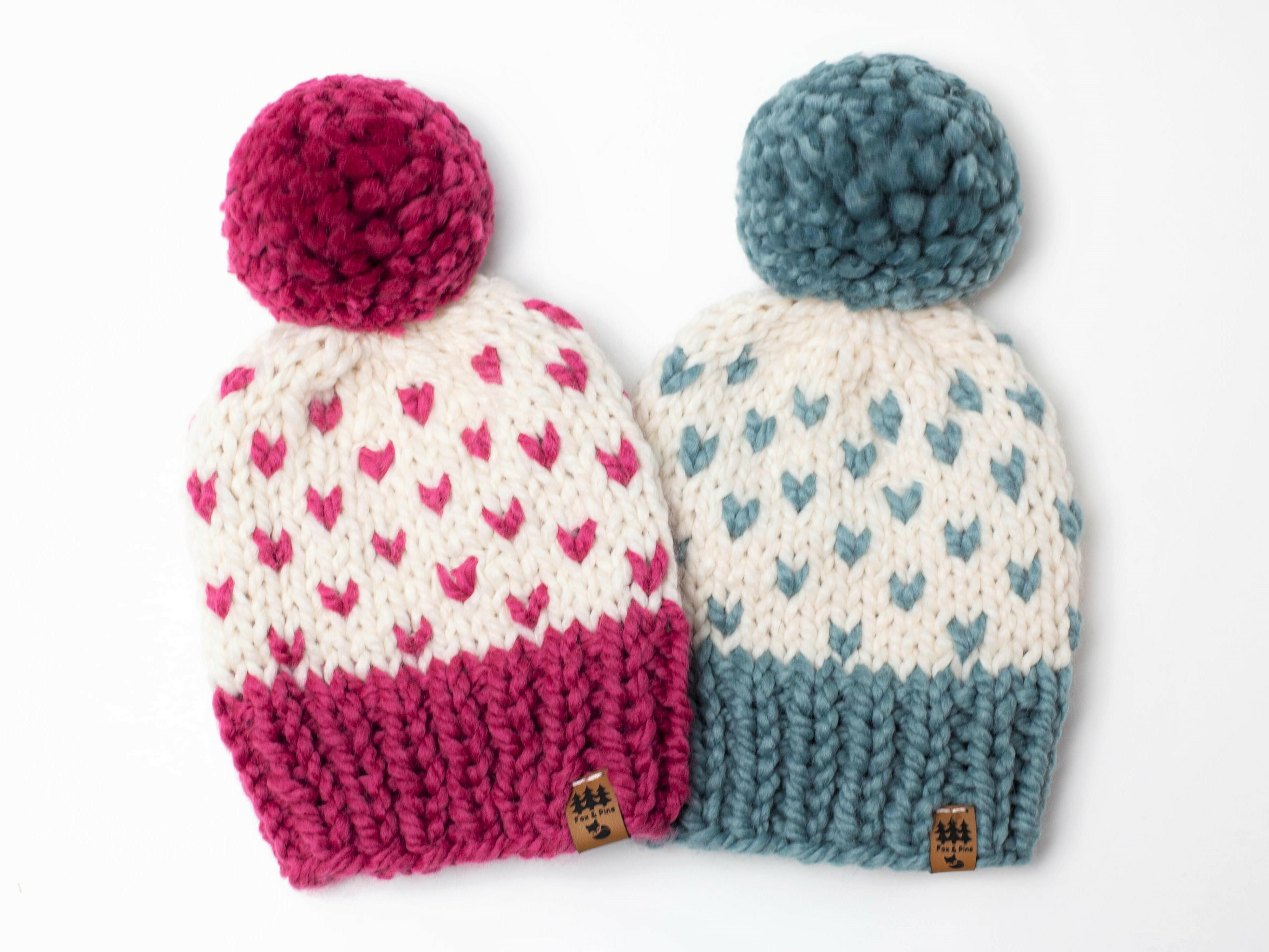 Fair Isle Two Tone Toque Pompom Hat | AllFreeKnitting.com