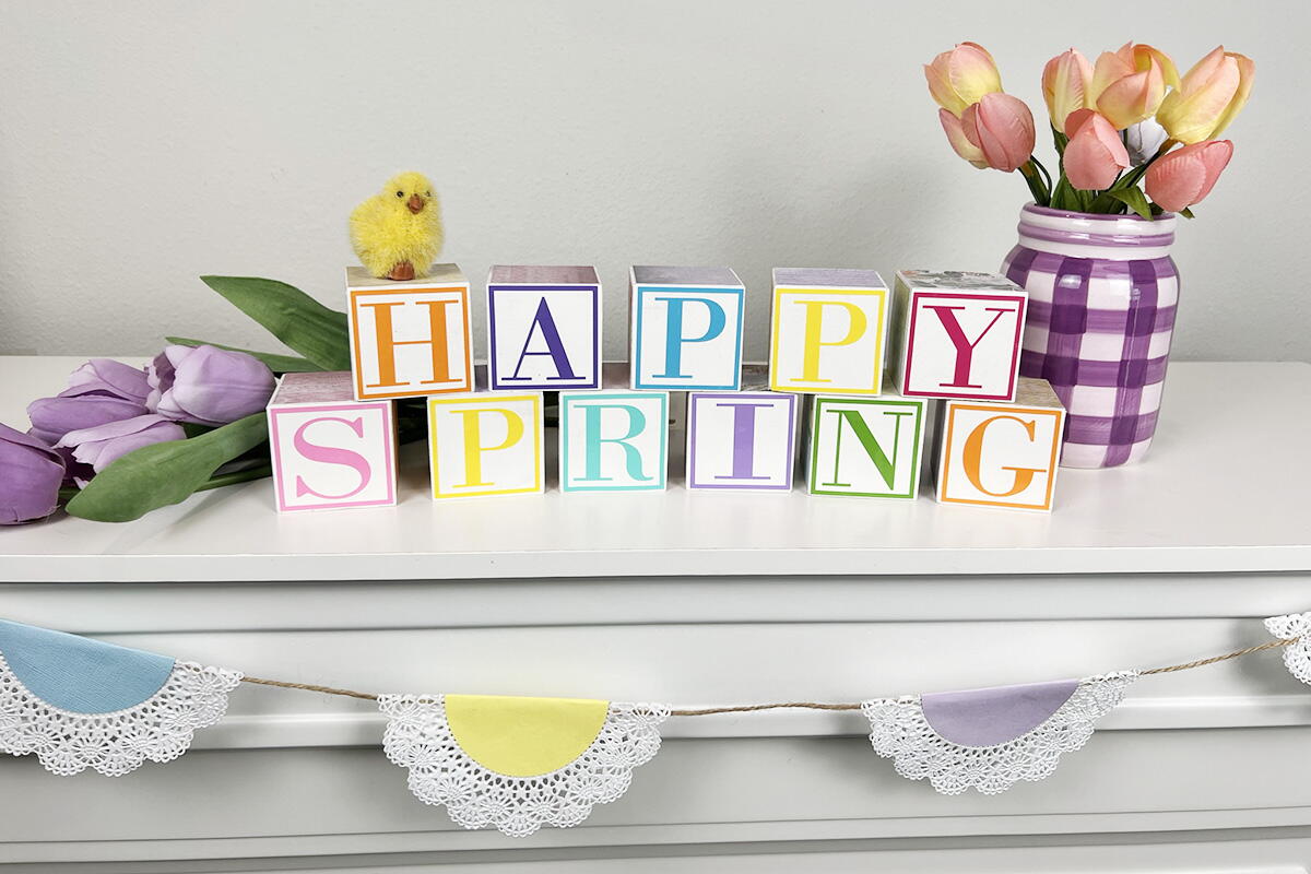 Hoppy Easter Wooden Alphabet Blocks | DIYIdeaCenter.com