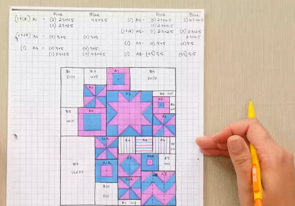How to Design a Quilt on Graph Paper | AllFreeSewing.com