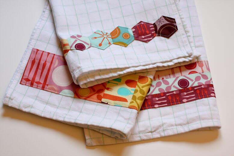 Fabric Embellished Dish Towels Pattern | FaveQuilts.com